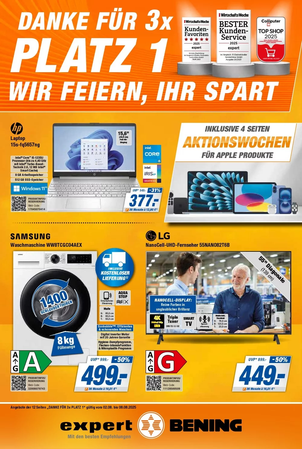 Expert Bening Prospekt ab 02.08.2025 Angebote Blättern » Prospekterst