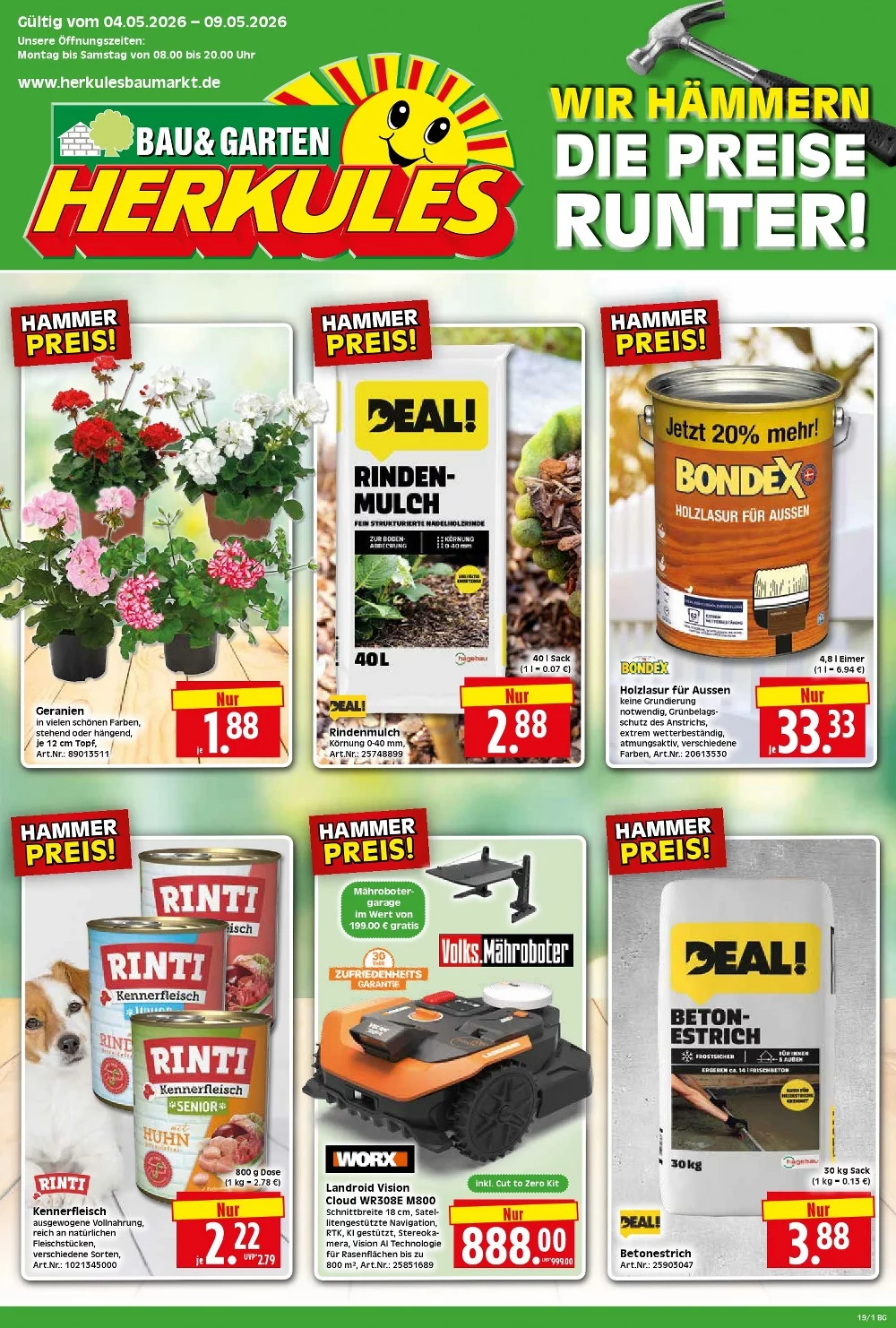 Herkules Baumarkt Sortiment